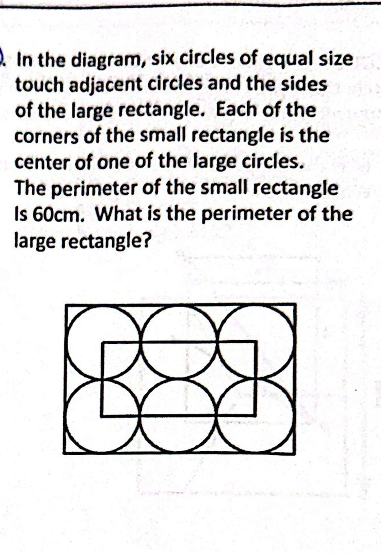 Solved In the diagram, six circles of equal sizetouch | Chegg.com