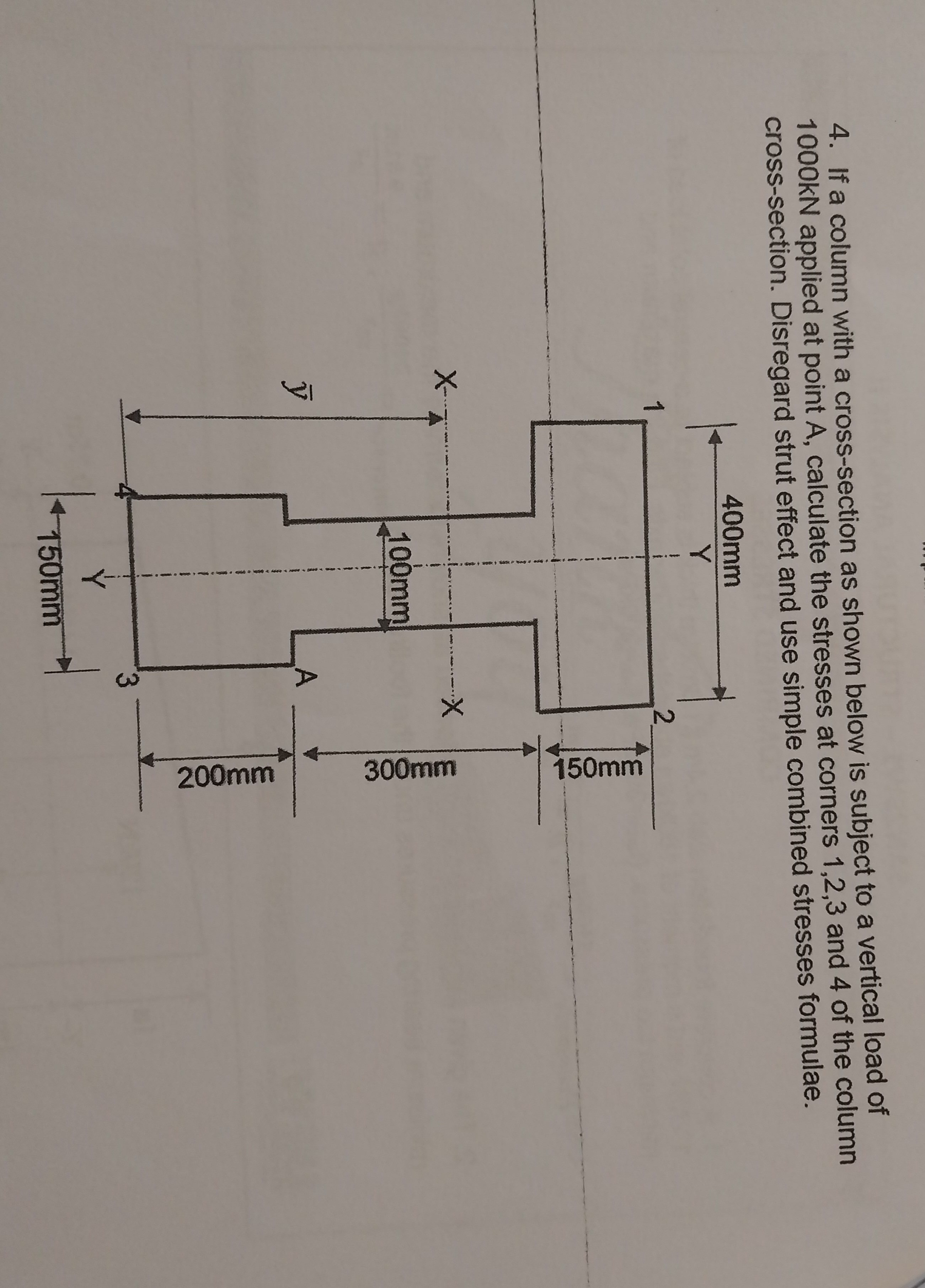 If a column with a cross-section as shown below is | Chegg.com