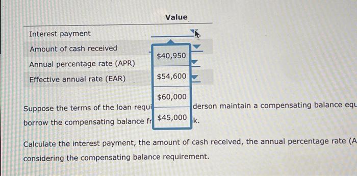 Solved maintain a compensating balance equal ceived, | Chegg.com