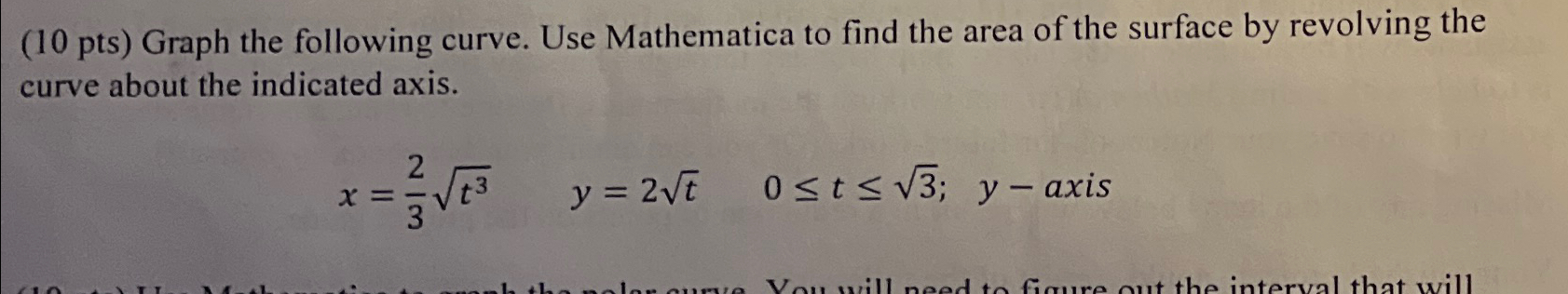 Solved (10 ﻿pts) ﻿Graph the following curve. Use Mathematica | Chegg.com