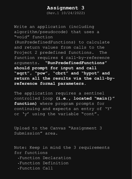 Solved Assignment 3 (Rev. 1 10/24/2022) Write an application | Chegg.com
