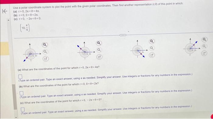 Solved e a polar coordinate system to plot the point with | Chegg.com