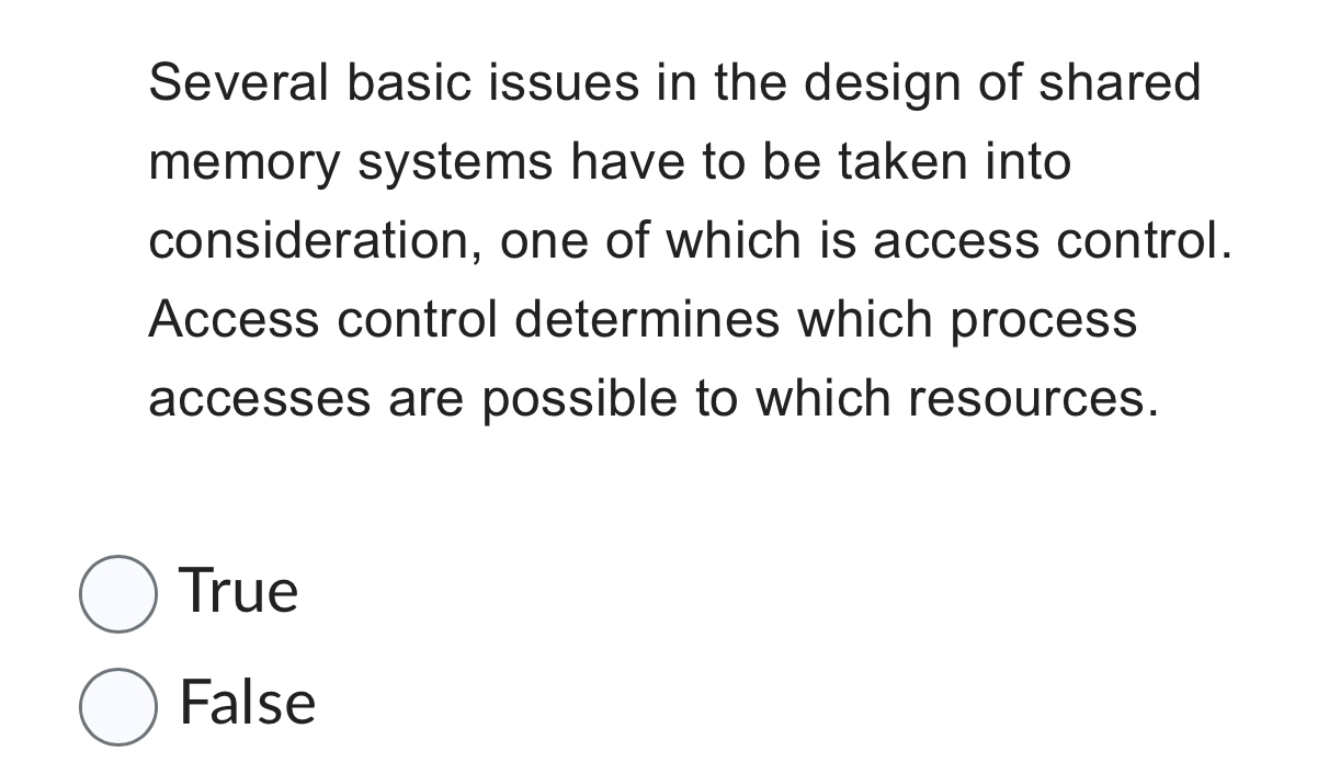 Solved Several basic issues in the design of shared memory | Chegg.com