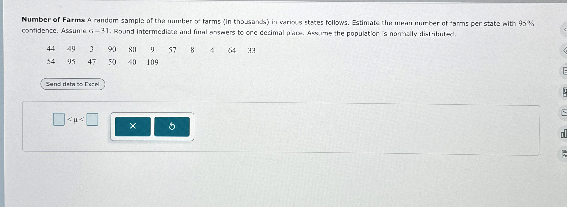 Solved by an EXPERT Number of Farms A random sample of the number of | Chegg.com
