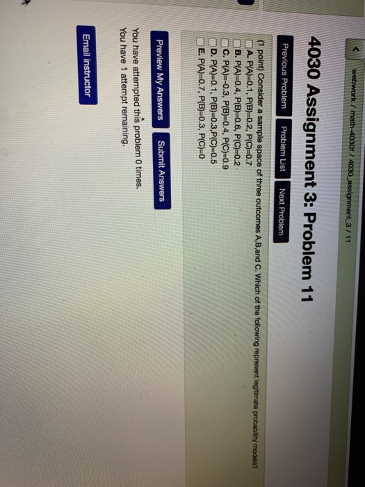 Solved webwork/math-4030 / 4030_assignment_3 / 11 4030 | Chegg.com