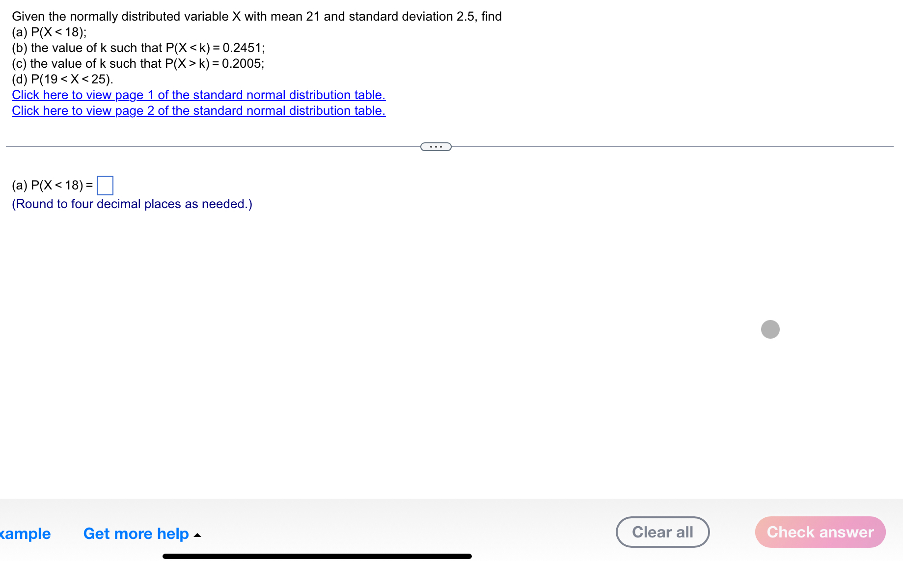Given The Normally Distributed Variable X ﻿with Mean 