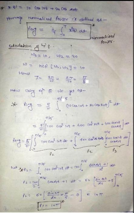 Solved 1.4. Using time averaging, find the average | Chegg.com