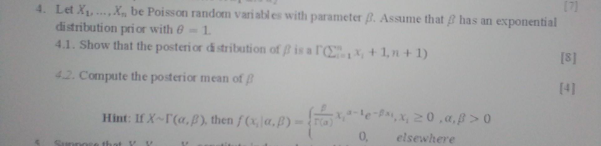 Solved 4. Let X1,…,Kn be Poisson random variables with | Chegg.com