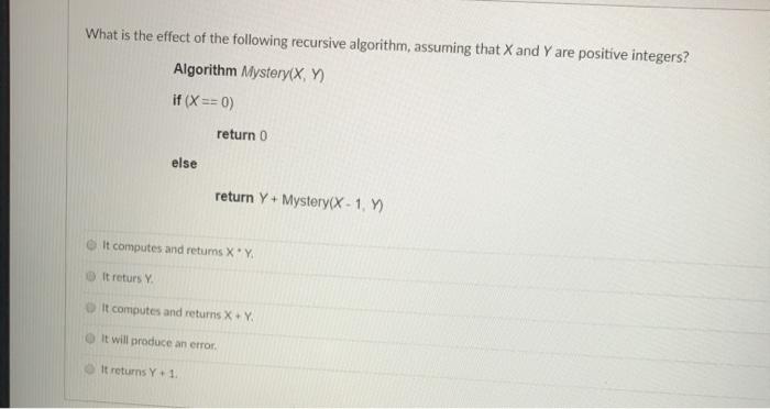 Solved What is the effect of the following recursive | Chegg.com