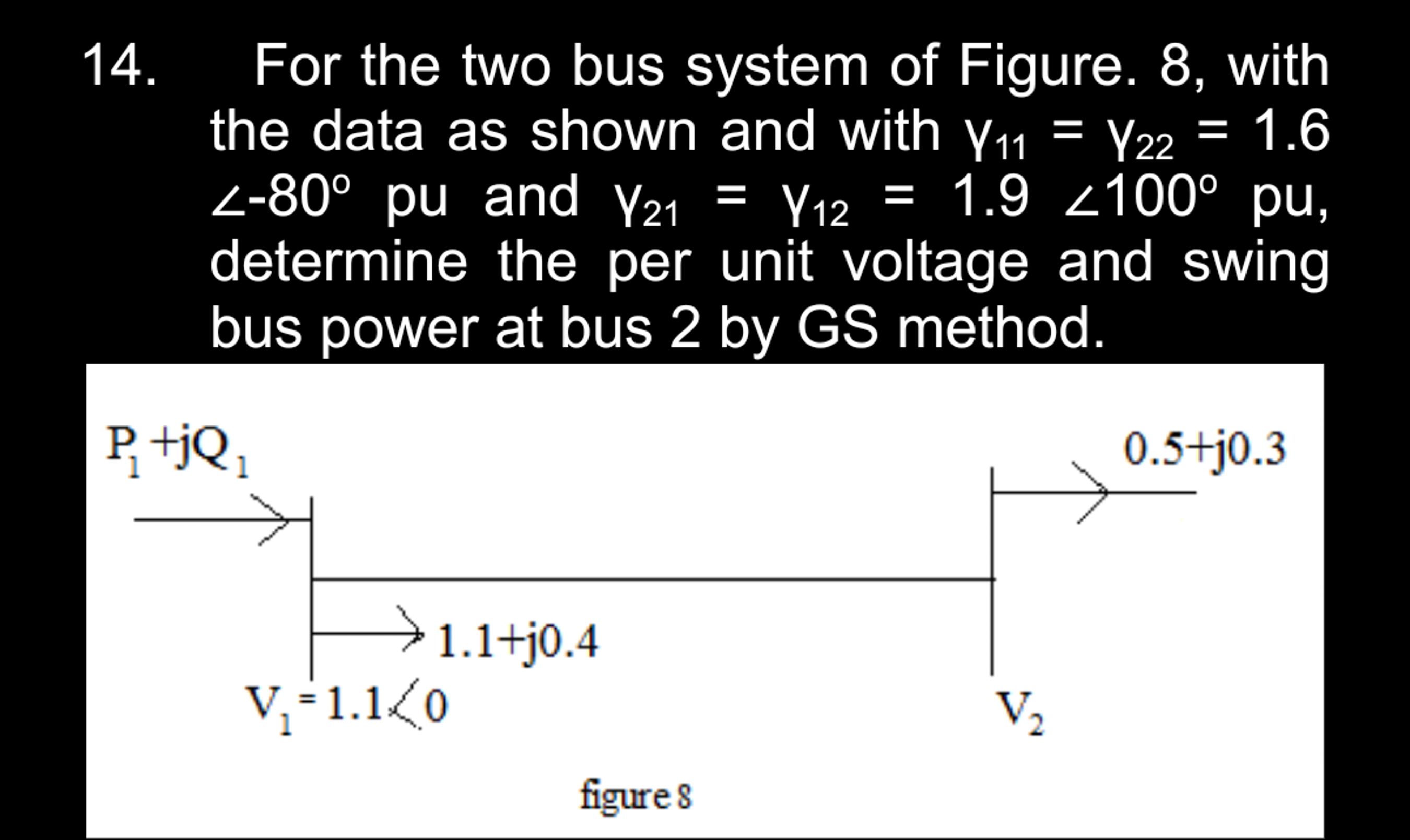 Solved For the two bus system of Figure. 8, ﻿withthe data as | Chegg.com