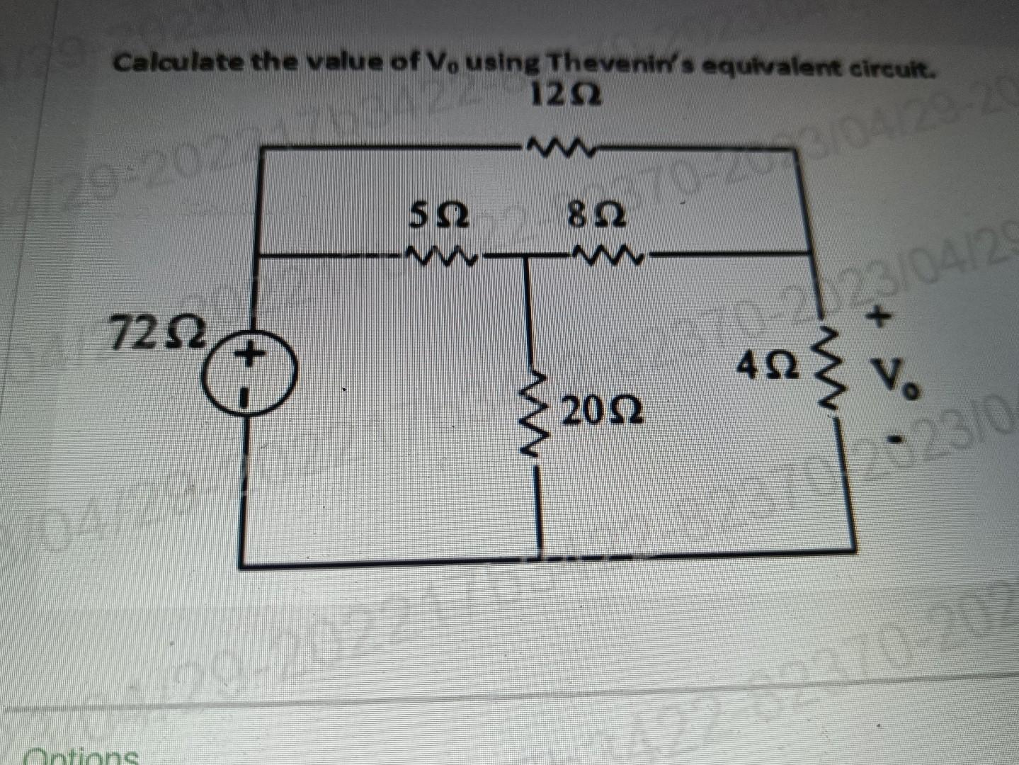 Solved Calculate the value of V0 using Thevenin's equlvalent | Chegg.com
