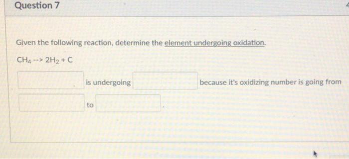 Solved Given the following reaction, determine the element | Chegg.com