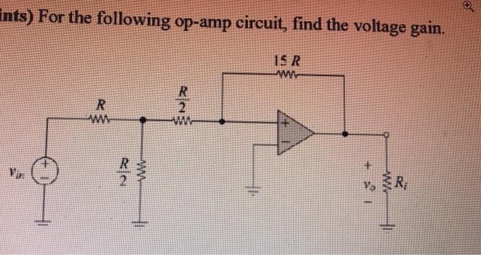 Solved Ints) For the following op-amp circuit, find the | Chegg.com Solved Ints) For the following op-amp circuit, find the | Chegg.com