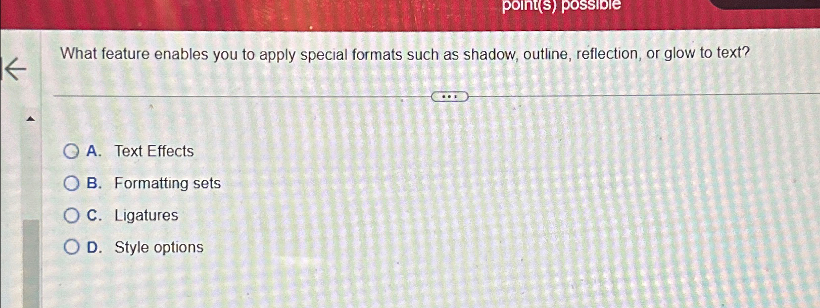 Solved What feature enables you to apply special formats | Chegg.com