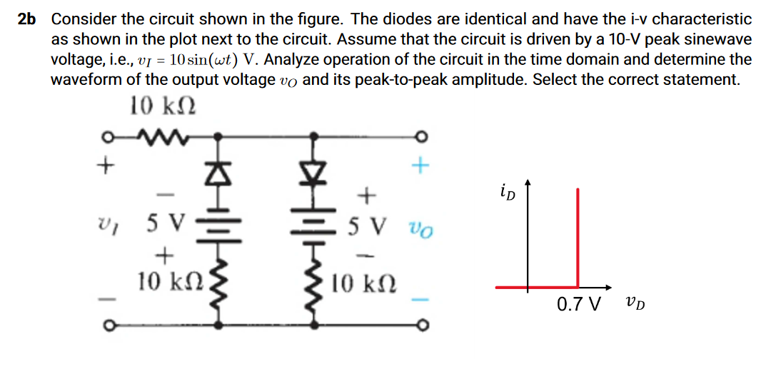 2b Consider the circuit shown in the figure. The | Chegg.com