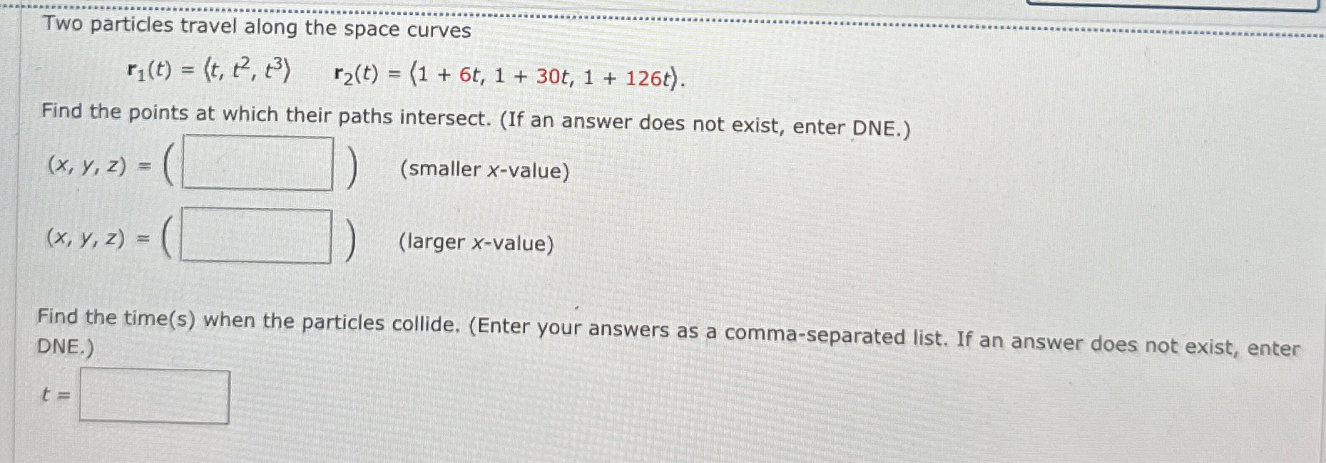 Solved Two particles travel along the space | Chegg.com