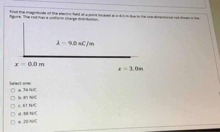 Solved Find the magnitude of the electric field at a point | Chegg.com