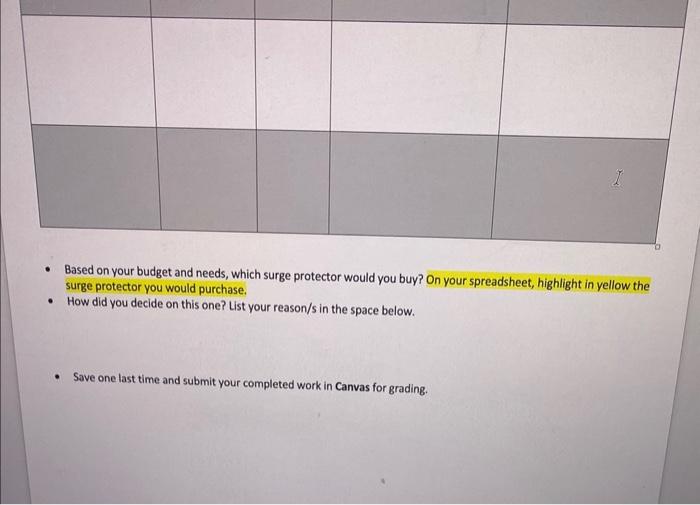 Solved Surge Protector Comparison Worksheet - Visit at least | Chegg.com