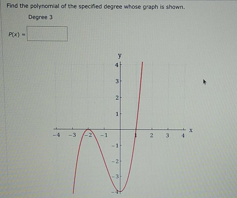 Solved find the polynomial of the specified degree whose | Chegg.com