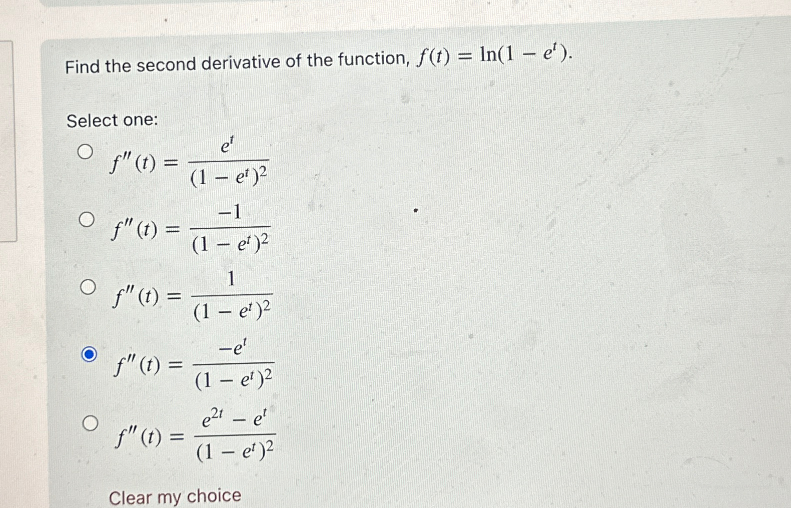 Solved Find the second derivative of the function, | Chegg.com