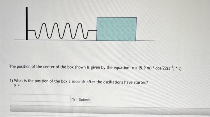Solved The position of the center of the box shown is given | Chegg.com