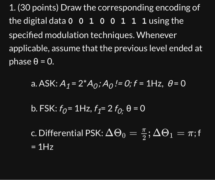 Solved 1. (30 points) Draw the corresponding encoding of | Chegg.com
