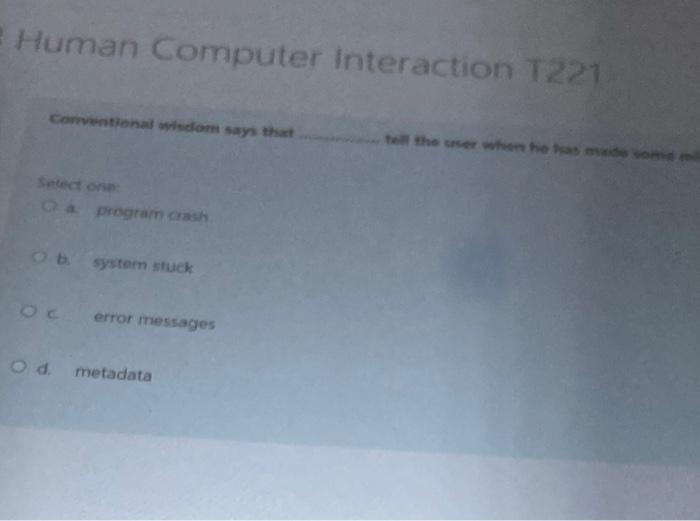 Solved ICT203 Human Computer Interaction T221 Pochology De | Chegg.com