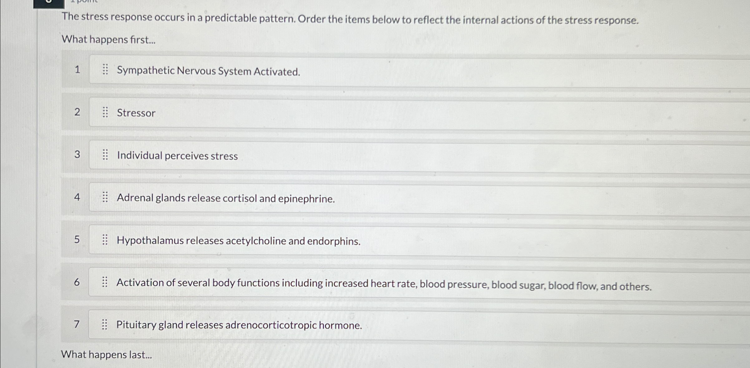Solved The stress response occurs in a predictable pattern. | Chegg.com