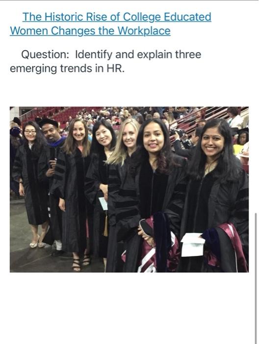 Solved The Historic Rise of College Educated Women Changes | Chegg.com