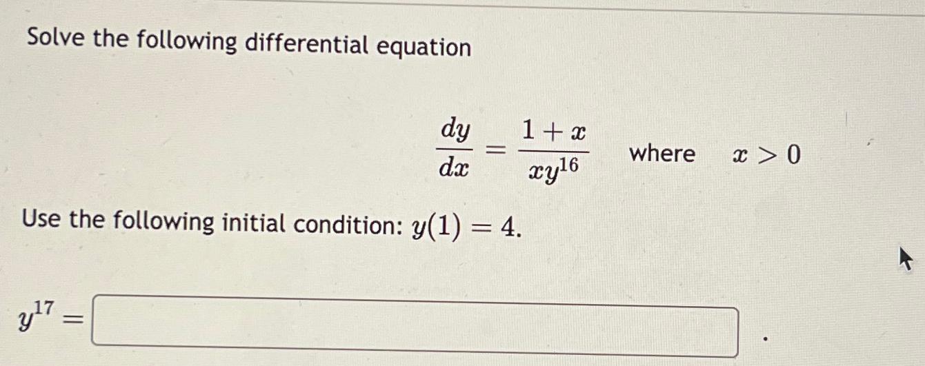 Solved Solve the following differential | Chegg.com