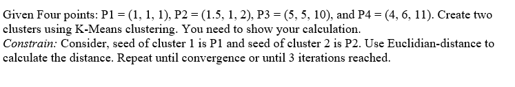 Solved Given Four points: | Chegg.com