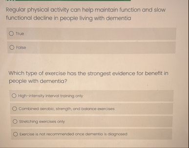 Solved Regular physical activity can help maintain function | Chegg.com