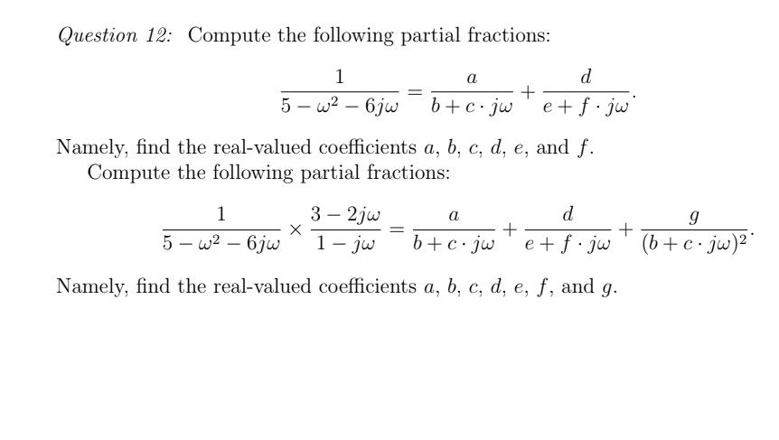Solved Question 12: Compute the following partial | Chegg.com