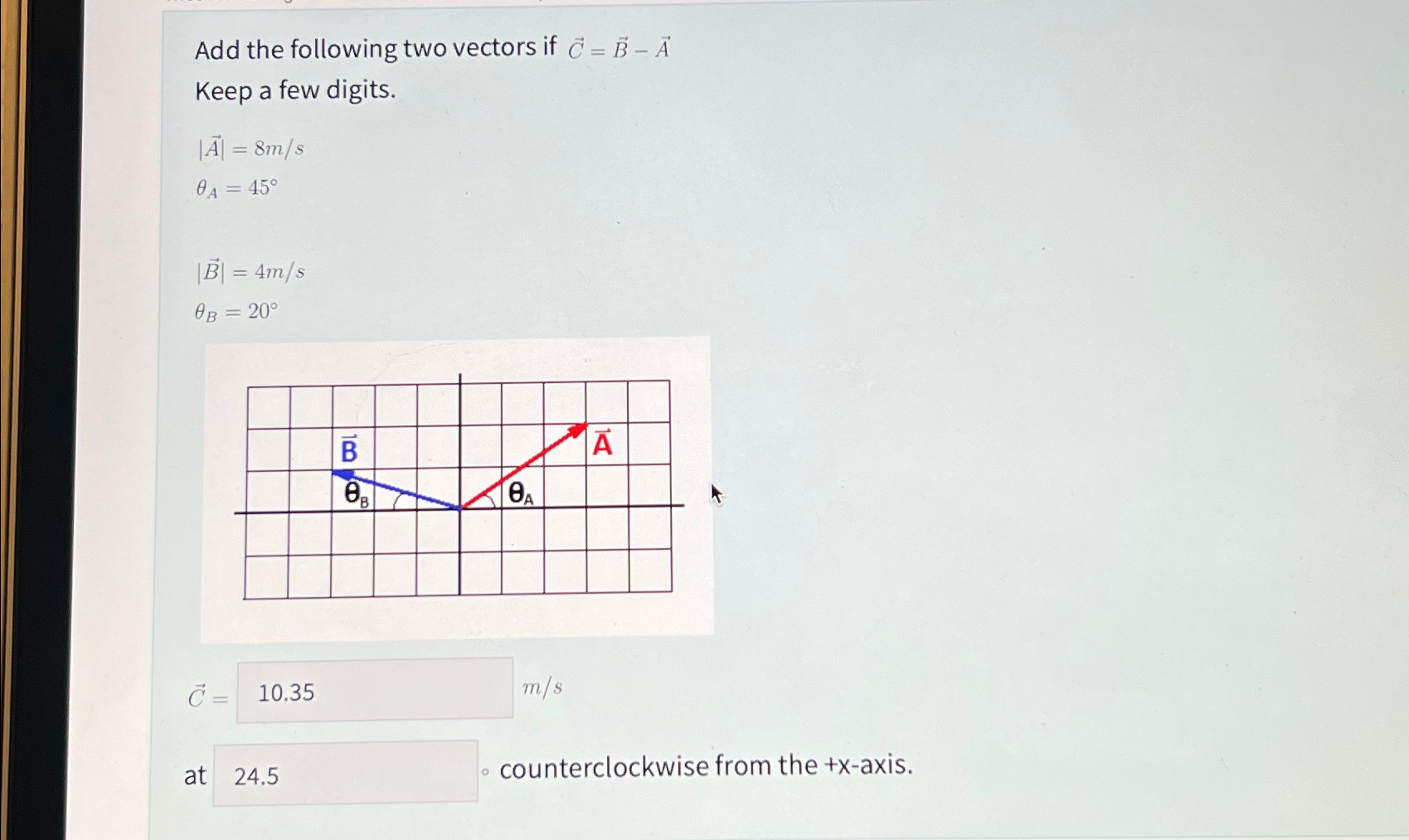 Solved Add the following two vectors if | Chegg.com