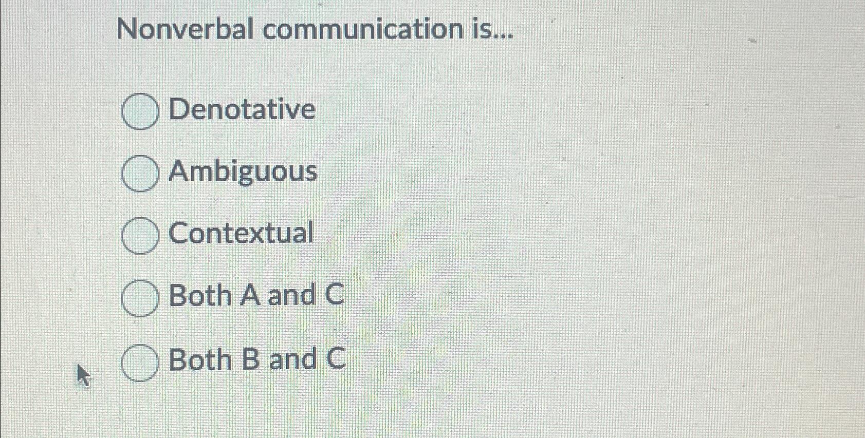 Solved Nonverbal communication | Chegg.com