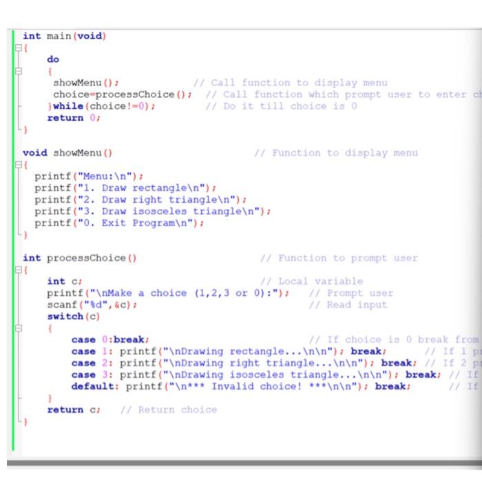 Solved drawRightTriangle(int height): prompts the user to | Chegg.com