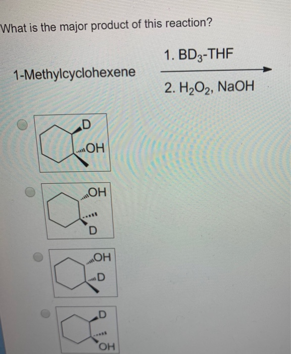 Solved What is the major product of this reaction? 1. | Chegg.com