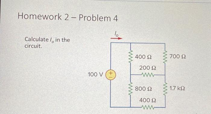 Solved Homework 2 - Problem 4 Calculate Io in the circuit. | Chegg.com Solved Homework 2 - Problem 4 Calculate Io in the circuit. | Chegg.com