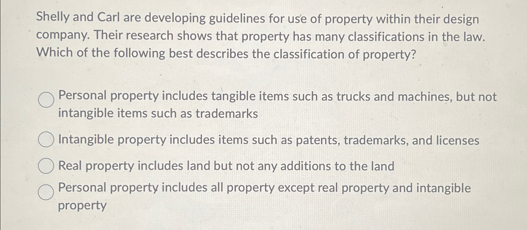 Solved Shelly and Carl are developing guidelines for use of | Chegg.com