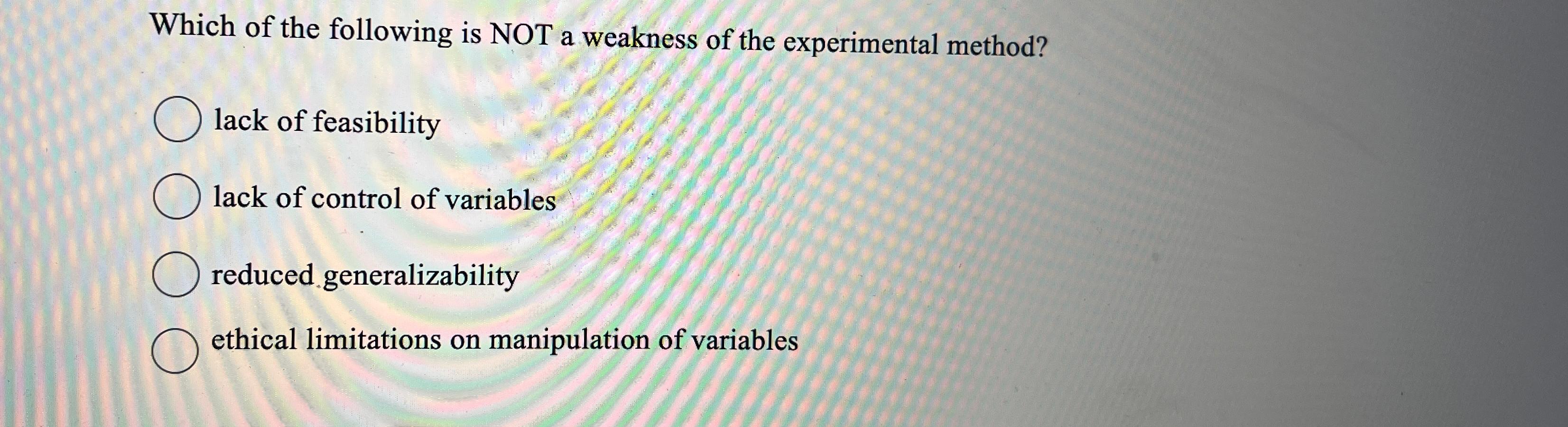 Solved Which of the following is NOT a weakness of the | Chegg.com