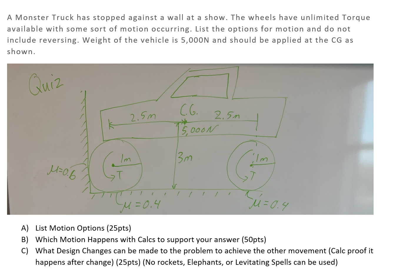 Solved A) ﻿List Motion Options (25pts) ﻿B) ﻿Which Motion | Chegg.com