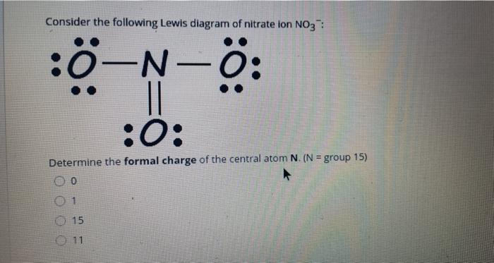 Solved Consider the following Lewis diagram of nitrate ion | Chegg.com