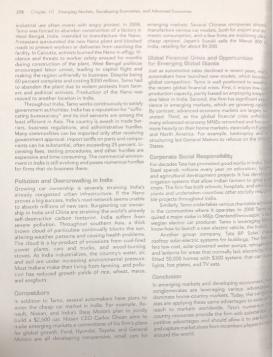 Solved 278 Chapter 10 Emerging Market Developing cor d | Chegg.com