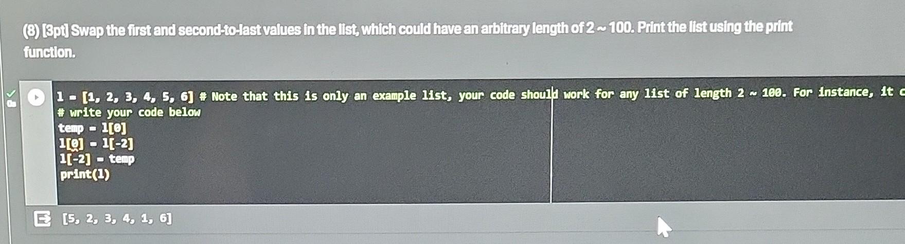 (8) [Spl] Swap the first and second to-fast values in | Chegg.com