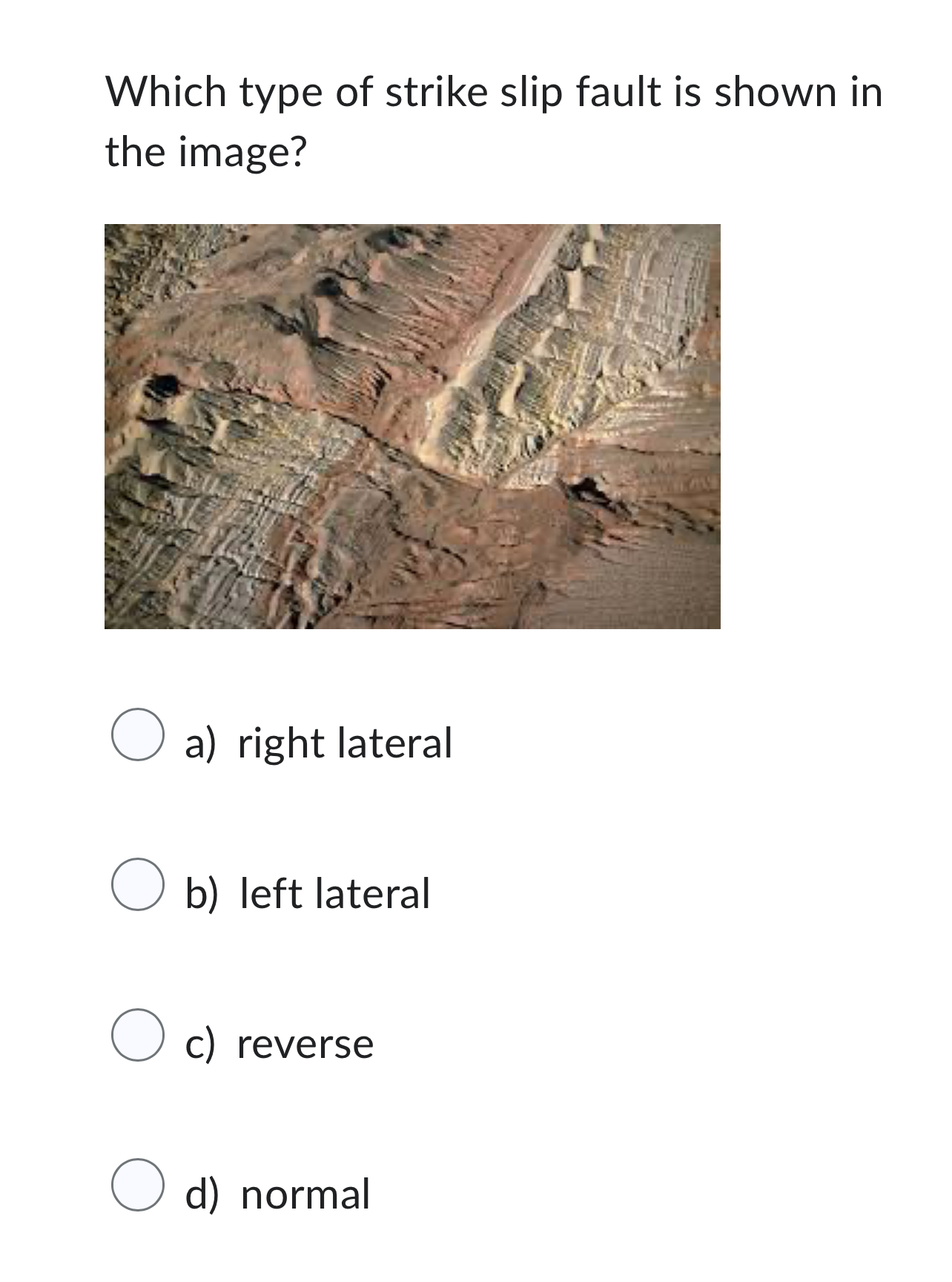Which type of strike slip fault is shown in the | Chegg.com