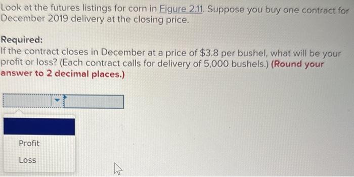 Solved Look at the futures listings for corn in Figure 2.11. | Chegg.com