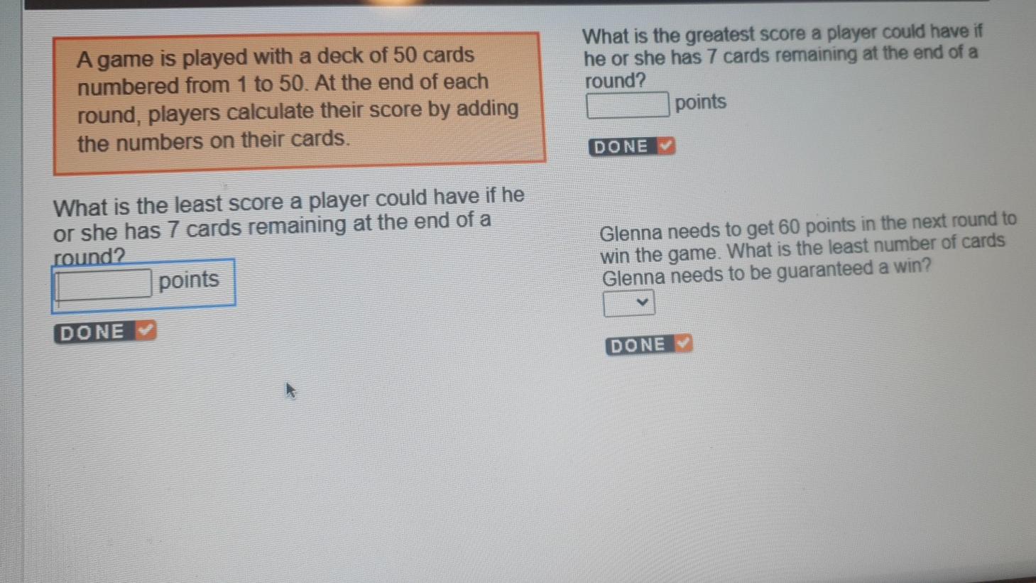 Solved A game is played with a deck of 50 cards numbered | Chegg.com