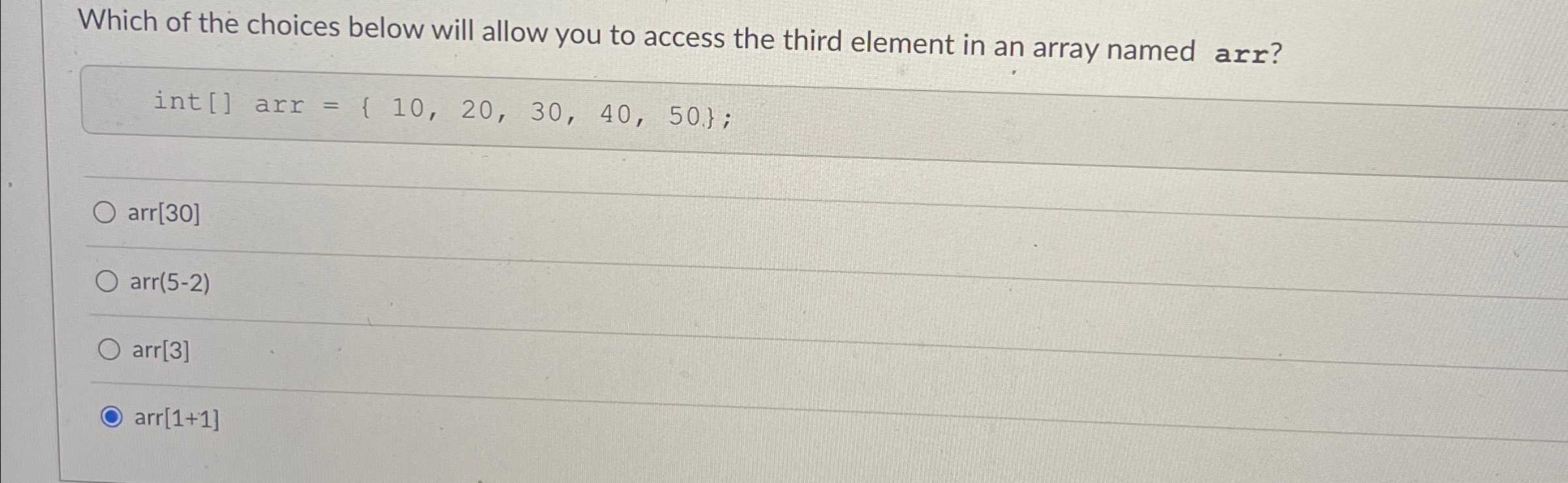 Solved In java, Which of the choices below will allow you to | Chegg.com
