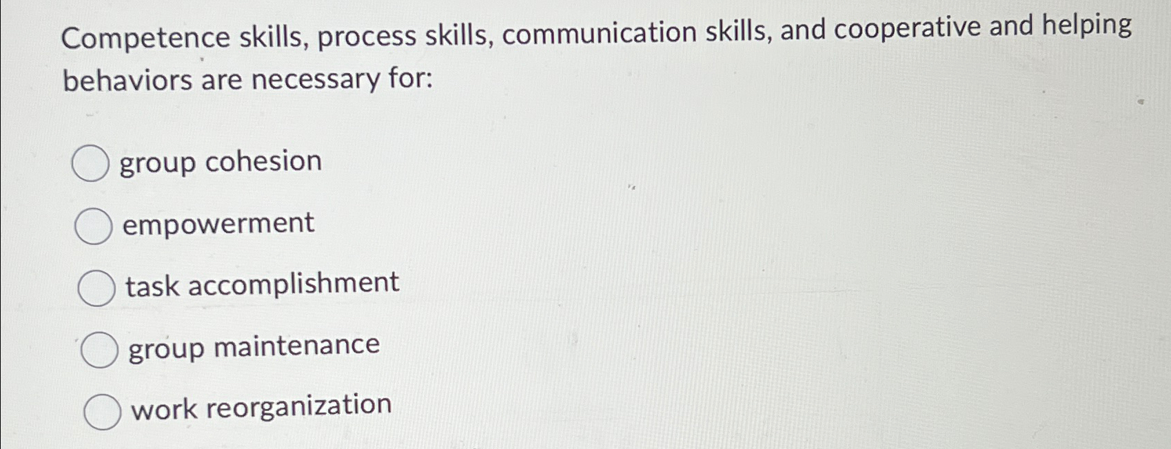 Solved Competence skills, process skills, communication | Chegg.com