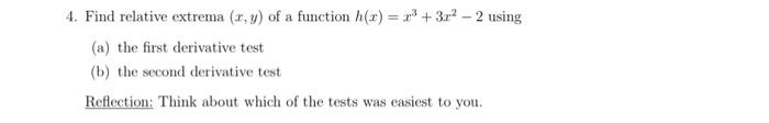 Solved 4 Find Relative Extrema X Y Of A Function